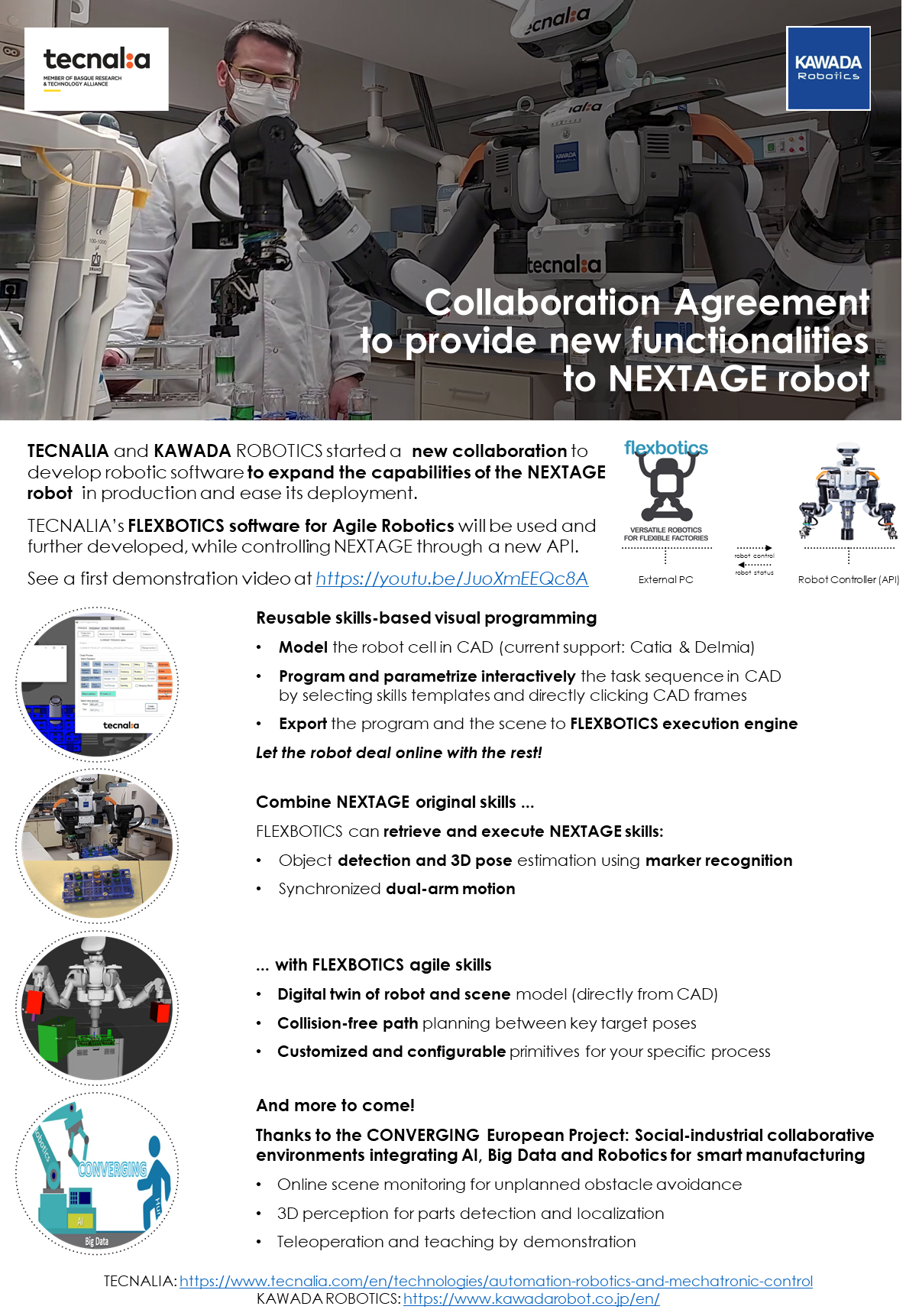 Collaboration Agreement to provide new functionalities to NEXTAGE robot ...